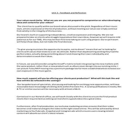 Unit 3 reflection | DOCX