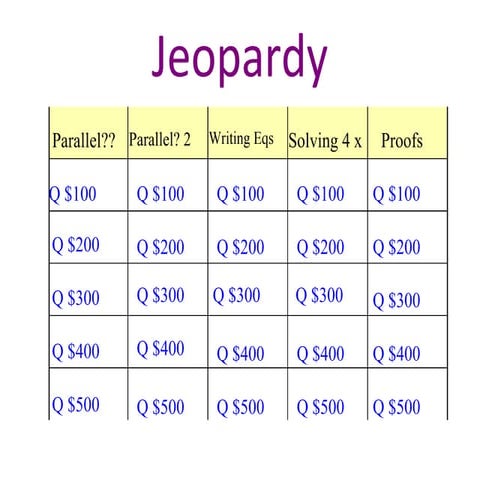 Test 3 Review Jeopardy | PPT