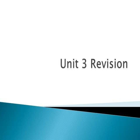 Unit 3 revision | PPT