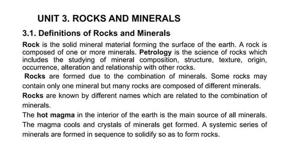 Soil Forming Rocks and Minerals Classification | PPTX | Geology | Science