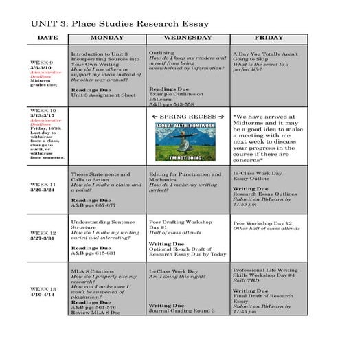 Unit 2 schedule | PDF