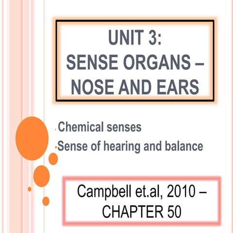 Unit 3 sence organs ear and nose(1) | PPTX