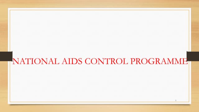 National AIDS Control Programme | PDF