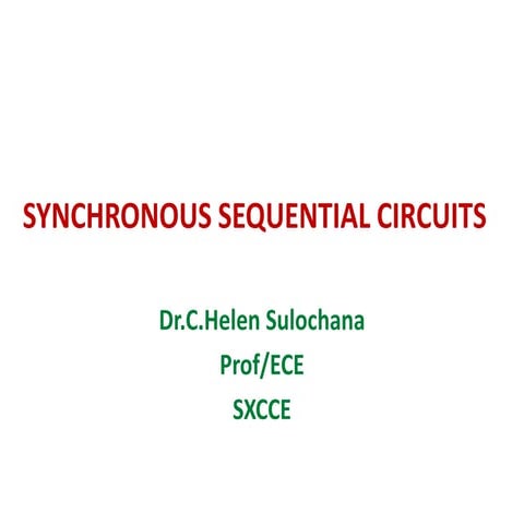Digital Electronics Design Of Synchronous Sequential Circuits Ppt