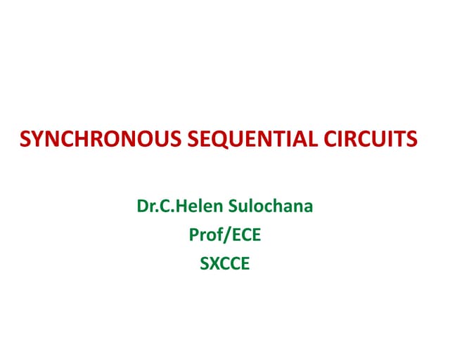 Digital Electronics Design Of Synchronous Sequential Circuits Ppt
