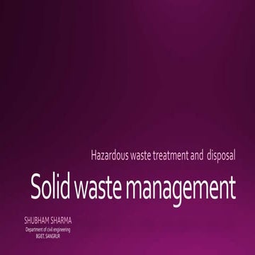 hazardous waste treatment and disposal notes | PPT