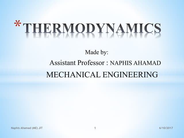 Unit 1 thermodynamic process | PPTX