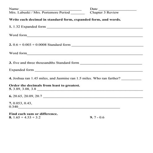 Unit 3 test review | PDF