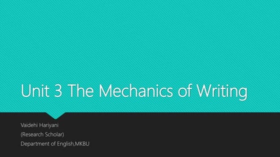 Mechanics of writing in Research methodology in context to title in ...