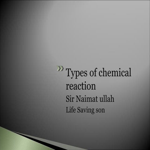 Unit 3 types of chemical reaction | PPT