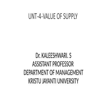 UNIT 3 VALUATION OF SUPPLY AND ITS PROVISIONS - Dr.KALEESHWARI.S | PPTX