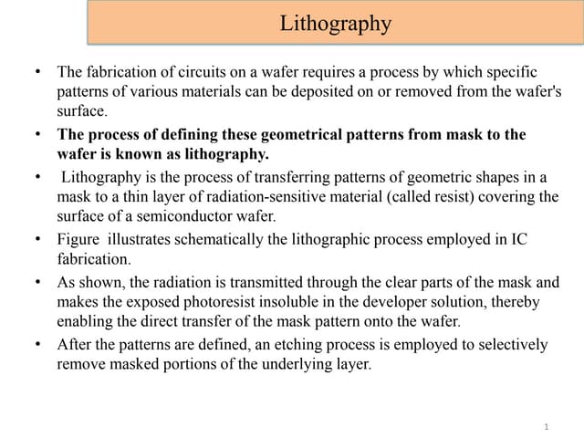Lithography techniques,types | PPTX