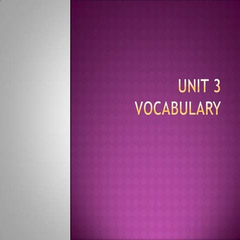 Unit 3 Vocabulary | PPTX