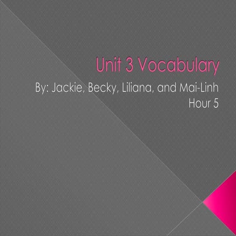 Unit 3 vocabulary | PPTX