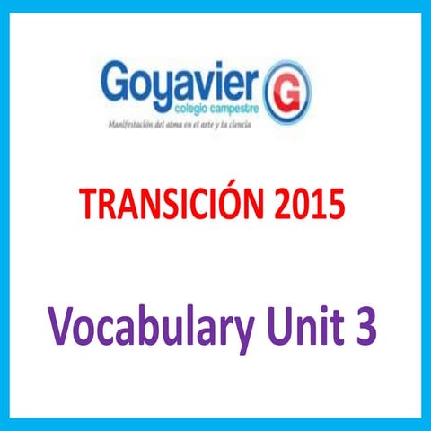 Unit 3 vocbulary | PPTX