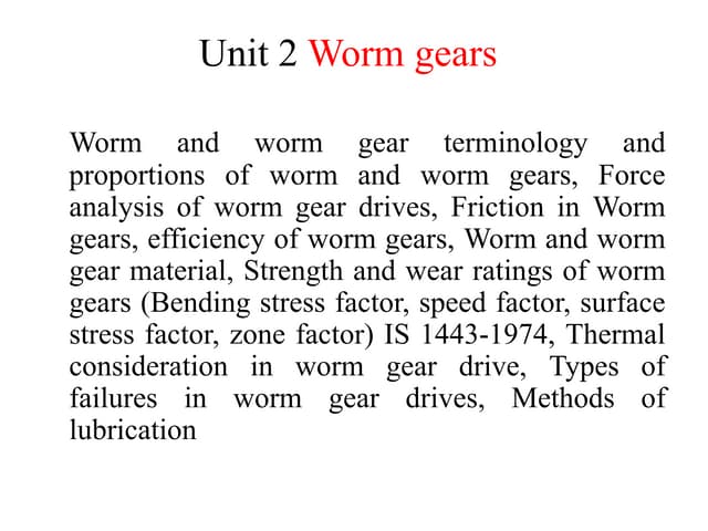 2.3 worm and worm wheel | PPTX