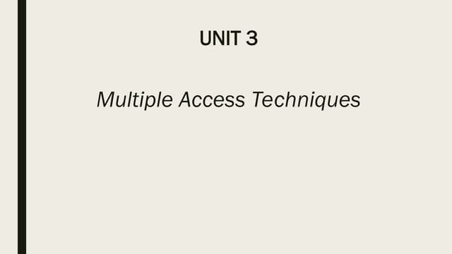 Multiple access techniques | PPT