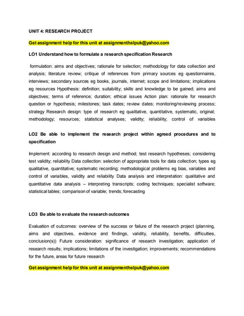 Unit 4 Research Project Pdf