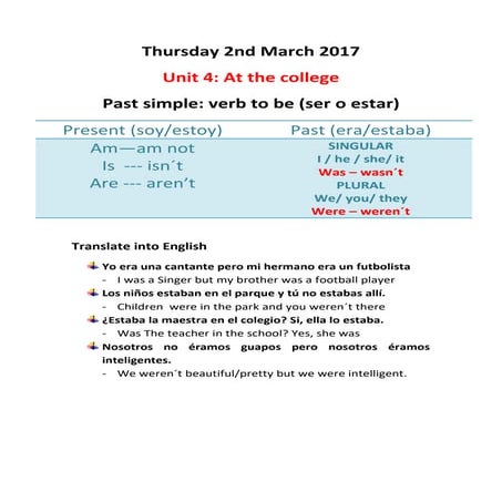 Unit 4. past simple | PDF