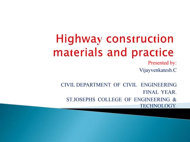 Road construction ppt | PPTX