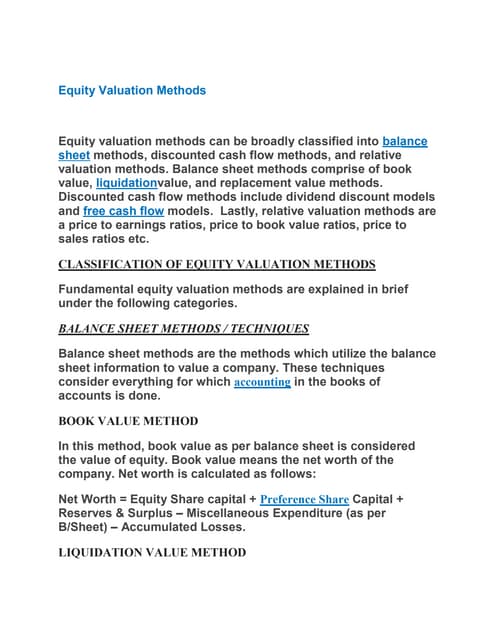 Relative valuation | PPT