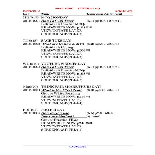 UNIT04 Applications Of Derivatives AP Calculus BC | PDF