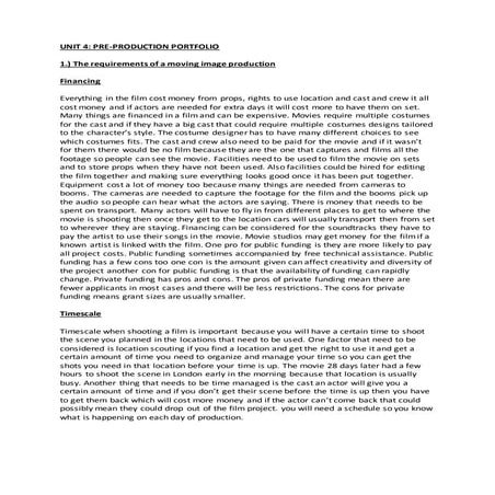 Unit 4 pre-production portfolio | DOCX