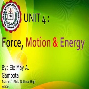 Phy109 Kinetic and Potential Energy | PPTX
