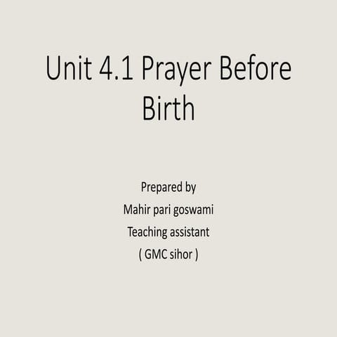 Unit 4.1 prayer wps office | PPTX