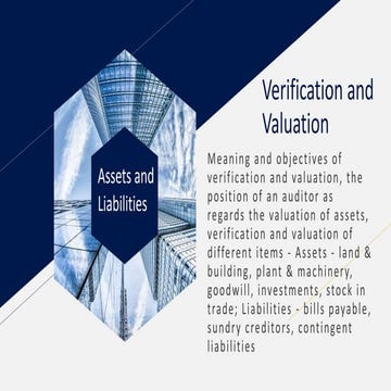 Verification and Valuation of Asset & Liabilities | PPTX | Stocks and ...