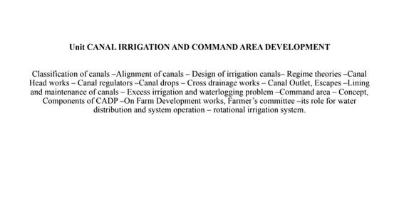 types of canals | PDF