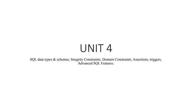 Sql Data Types And Schemas Integrity Constraints Domain Constraints