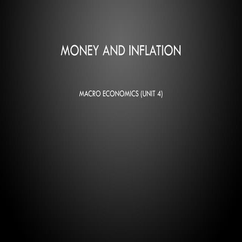 UNIT 4: Money, Types and Functions of Money and Inflation | PPTX