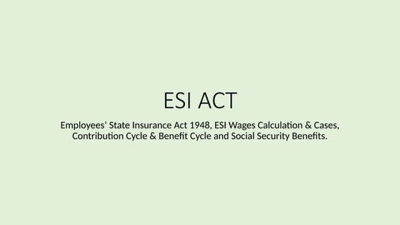 ESIC & PF | PPT