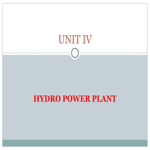 Presentation on hydropower plant | PPTX