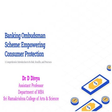BANKING OMBUDSMAN SCHEME: EMPOWERING CONSUMER PROTECTION | PPTX