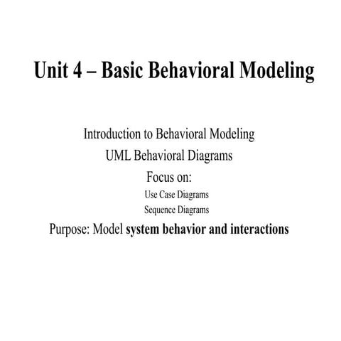 Behavioral Model presentation for software engineering | PPTX