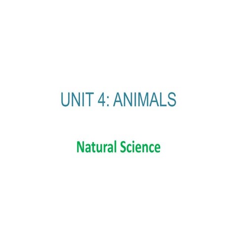 Unit 4 animals + | PPTX
