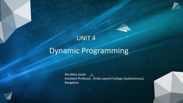 Unit 4- Dynamic Programming.pdf | Programming Languages | Computing Unit 4- Dynamic Programming.pdf | Programming Languages | Computing