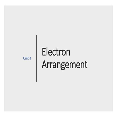 Unit 4 - Electron Arrangement (2017/2018) | PPTX