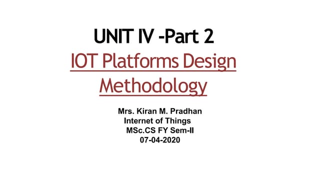 Chapter 5 IoT Design methodologies | PDF