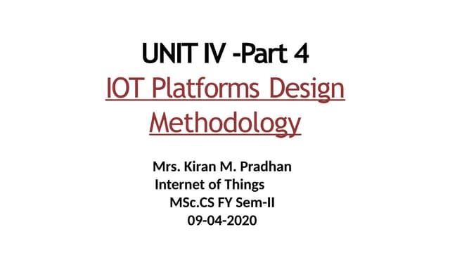 Chapter 5 IoT Design methodologies | PDF
