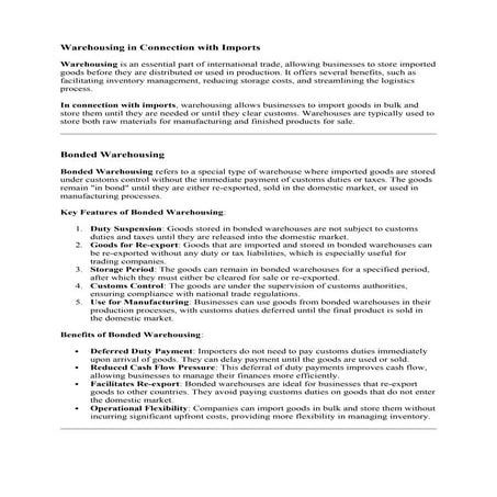Customs procedures for imports refer to the set of steps that importers ...