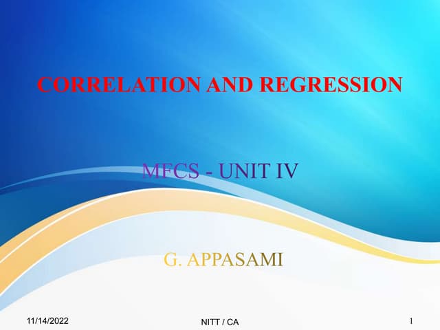 Unit 4 3 Correlation Regression Pptx