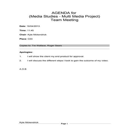 Unit 4,5 and 62 end of project agenda | DOC