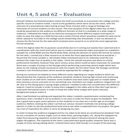 Unit 4, 5 and 62 evaluation | PDF