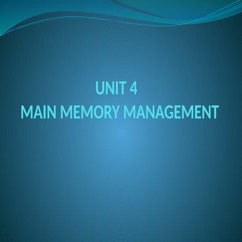memory management inoperating systems for computer engineering | PPTX