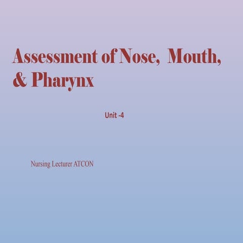 Assessment of Mouth &Pharynx | PDF