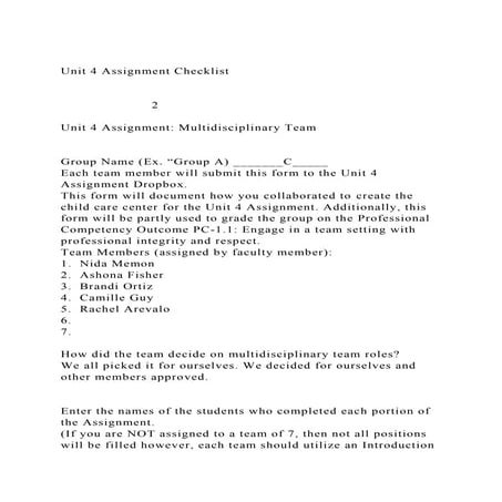 Unit 4 Assignment Checklist 2Unit 4 Assignment.docx