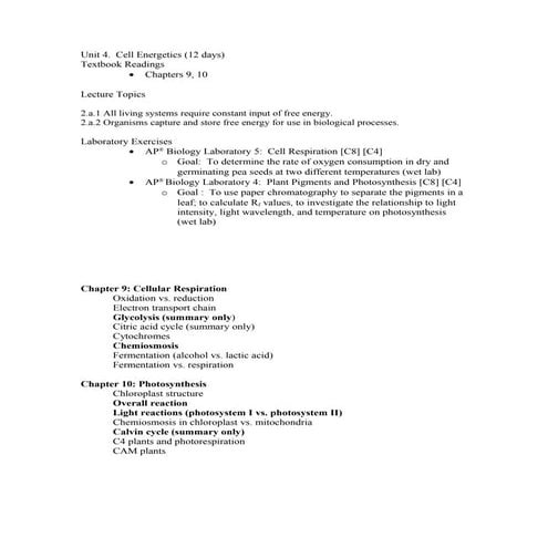 Molecular genetics unit at a glance | DOCX